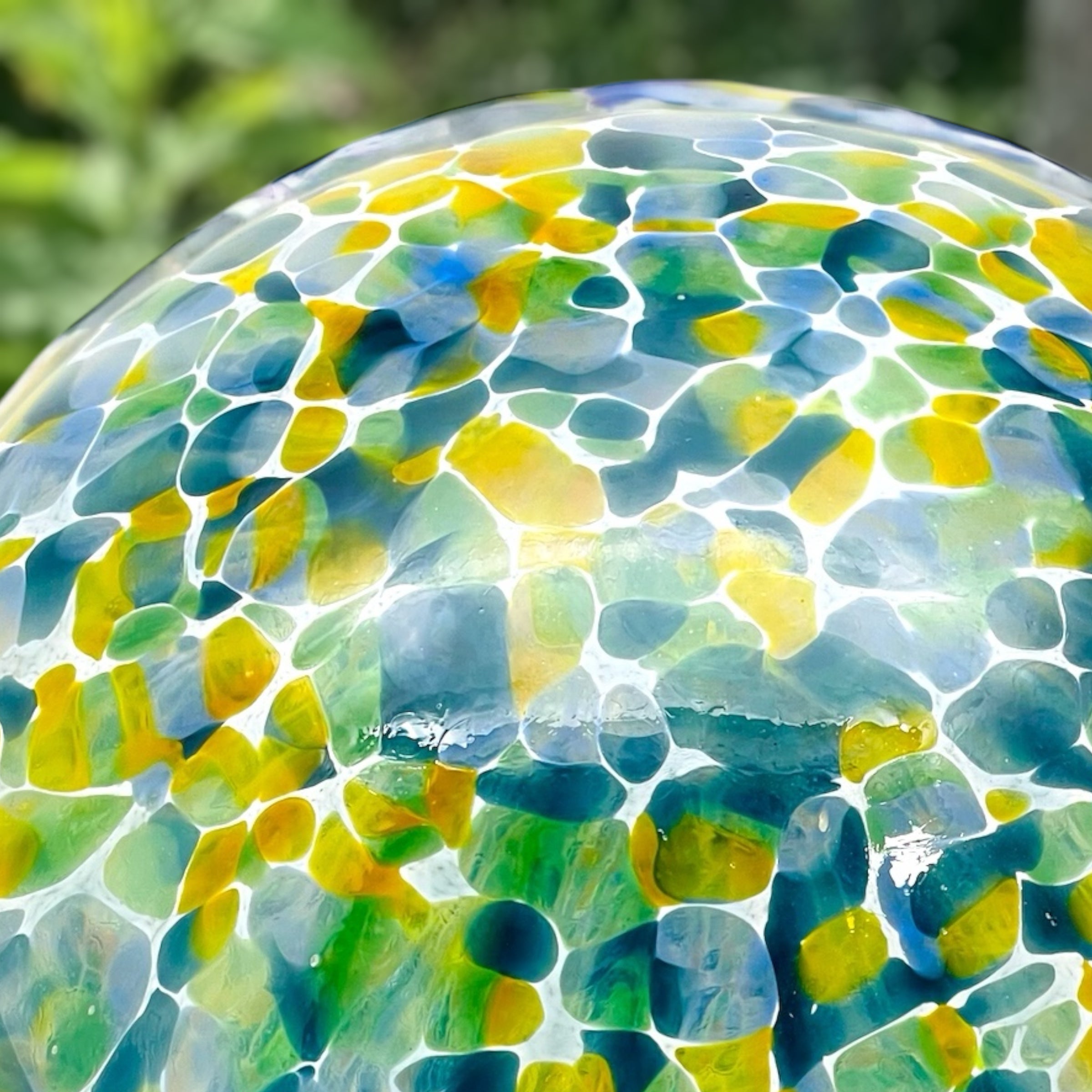 Sigwarth Glass Garden Globe Sculptures Multi Green | Sigwarth Glass Studio