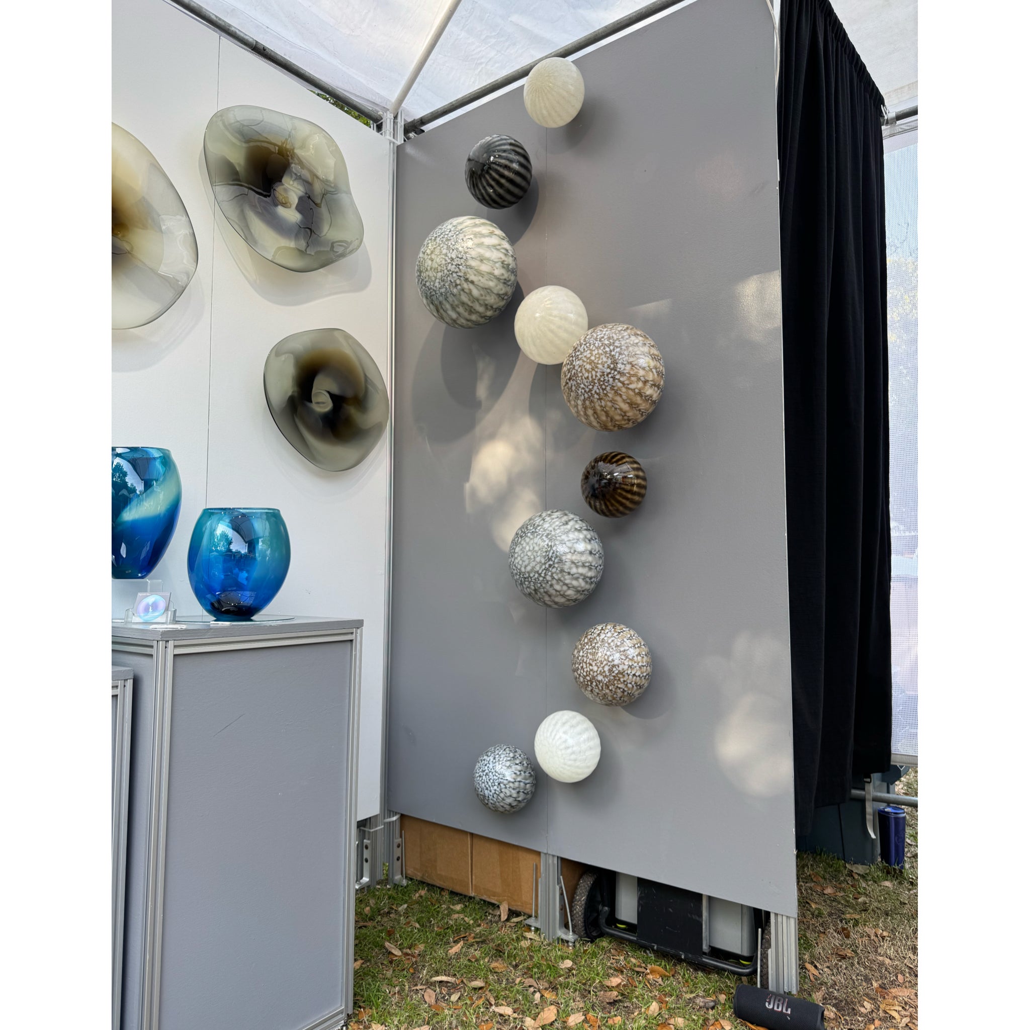 Wall Sphere Installation-Neutral Palette | Sigwarth Glass Studio