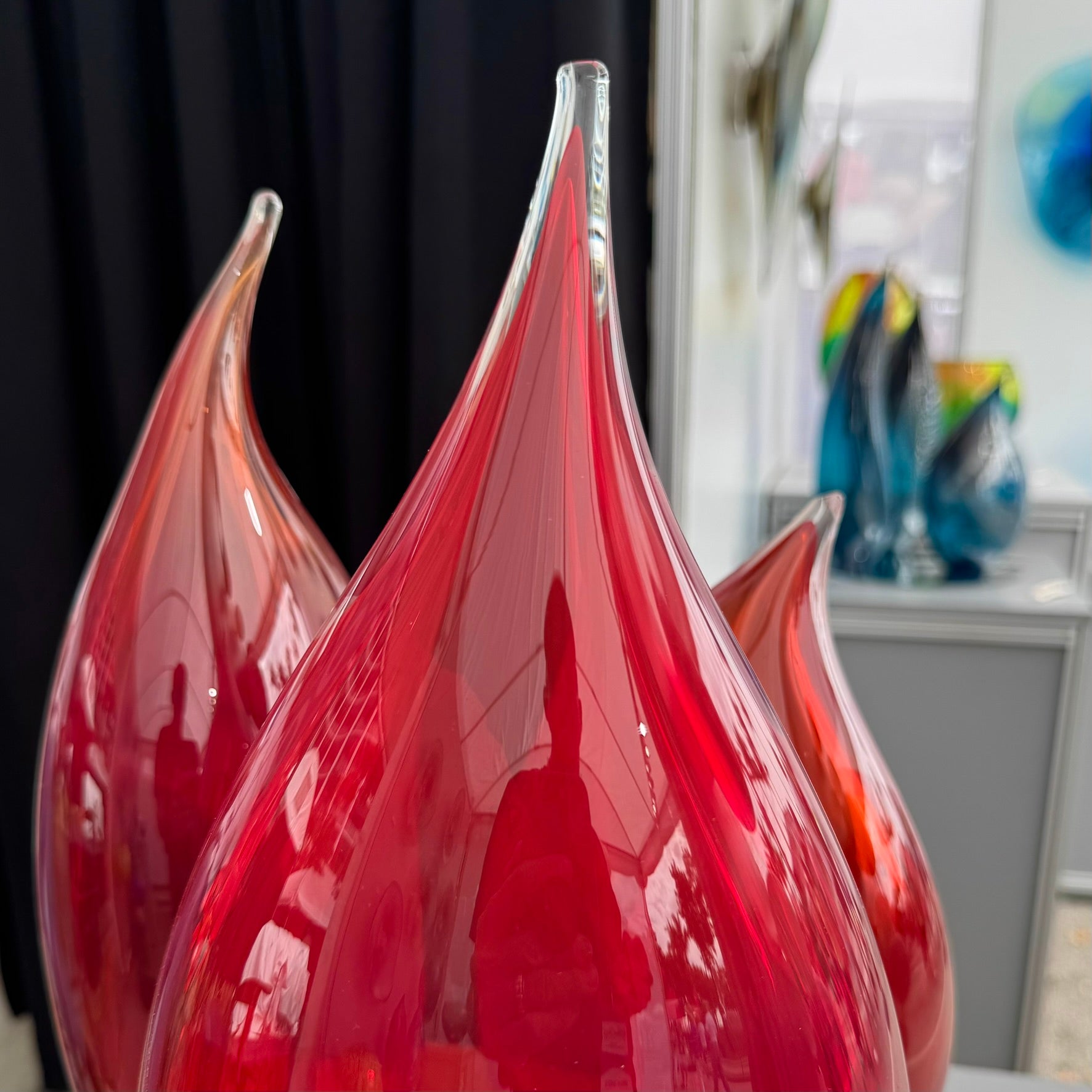 Sigwarth Glass Flames Series (Strawberry Red) | Sigwarth Glass Studio